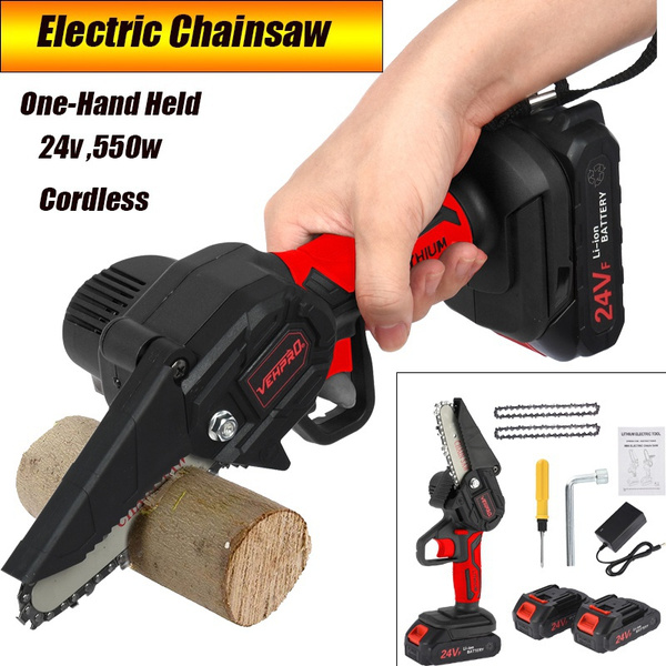24V Electric Cordless Saw,One-Hand Saw, Woodworking Electric Chain Saw ...