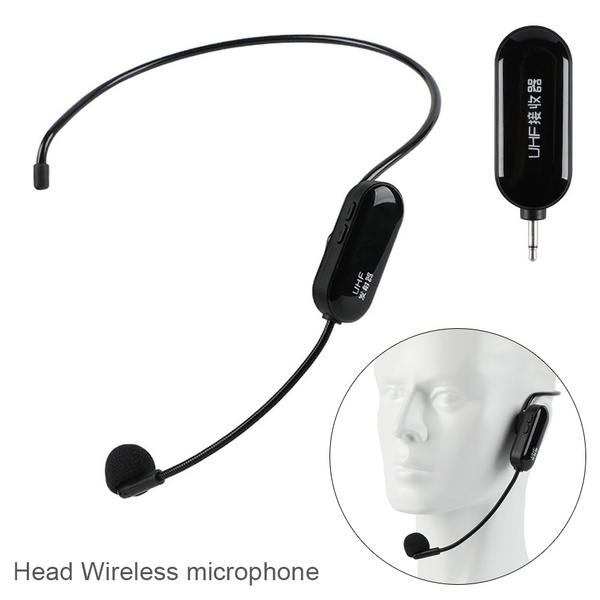 Portable UHF Wireless Microphone Long Battery Life Headset Mic 50m ...