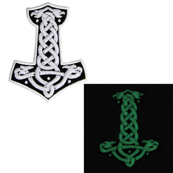 Glow In Dark Mjolnir the Hammer of Thor in Norse With Iron On Backing ...