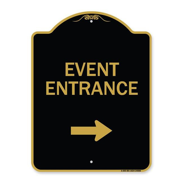 18 x 24 in. Designer Series Sign - Event Entrance with Right Arrow ...