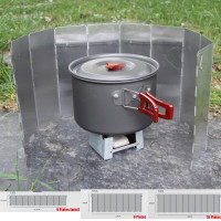 Wind Shield Deflector Folding Windscreen Guard Outdoor Camping Barbecue ...