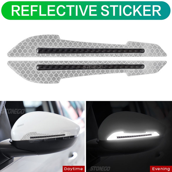 Car Rearview Mirror Reflective Sticker Car Accessories Door Handle ...