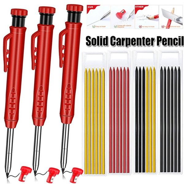 Solid Carpenter Pencil Carpenter Pencils Set Deep Hole Pen Built-in ... Solid Carpenter Pencil Carpenter Pencils Set Deep Hole Pen Built-in ...