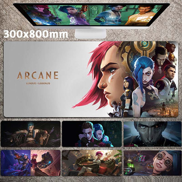 League of Legends animation Arcane Jinx keyboard table mat oversized ...