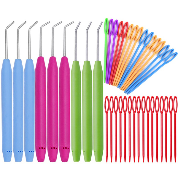 Loom Knit Hook Set 6Pcs Knitting Loom Hook With 6 Pcs Plastic Knitting ... Loom Knit Hook Set 6Pcs Knitting Loom Hook With 6 Pcs Plastic Knitting ...