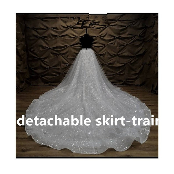 bridal detachable skirt-train, wedding skirt, brilliant Tulle skirt ...