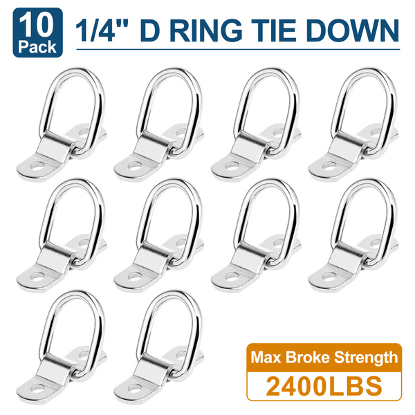 10pcs Stainless Steel D Ring Tie Down Anchor 1/4" Diameter 2400 Pounds ...