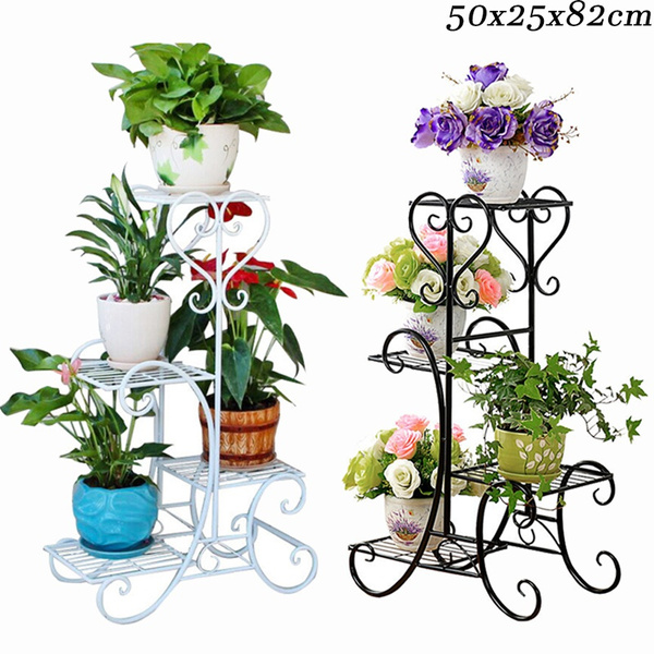 NEW 4 Tier Plant Stand Indoor Outdoor Plant Corner Shelf Flower Pot ...