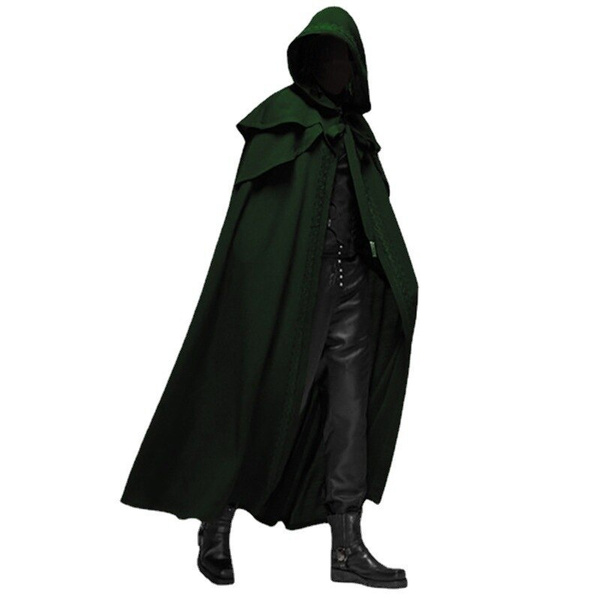 Medieval Unisex Cloak Cape Gothic Men Vintage Wizard Death Coats Hooded ...