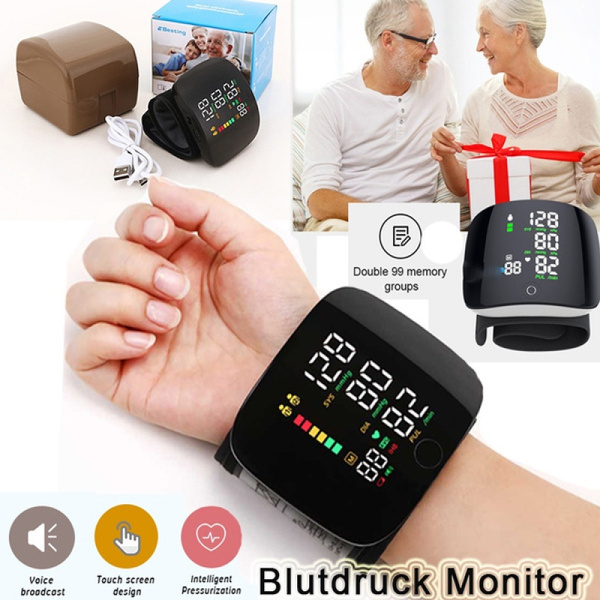 Rechargeable Voice Wrist Blood Pressure Monitor Digital Automatic ...