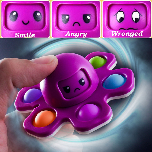 Fidget Toys Autism Stress Relief Silicone Interactive Flip Octopus ...