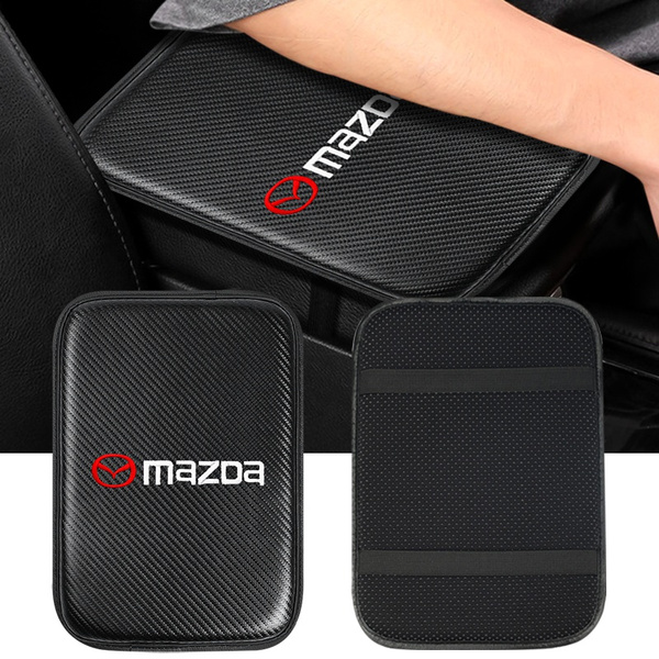 Car Logo Carbon Fiber Car Armrest Pad Covers Universal Center Console ...