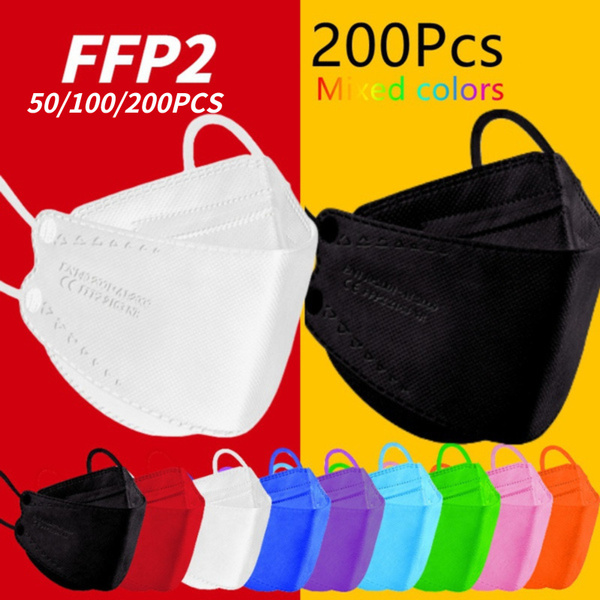 50/100/200Pcs Mask KF94 Fish Respiratory Face Mask ,fpp2 Approved Mask ...
