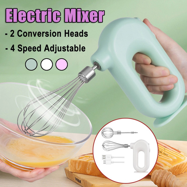 1 Set Wireless Handheld Electric Egg Whisk USB Rechargeable Cream Mixer ...