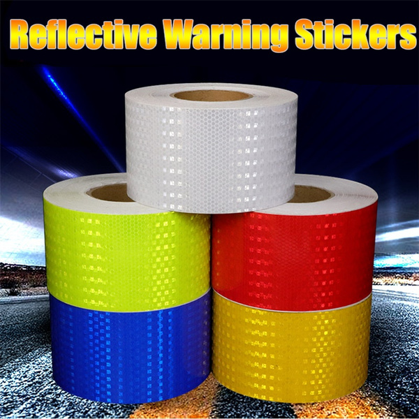 1Pcs Car Motorcycle Safety Logo Reflective Warning Tape Sticker Warning ...