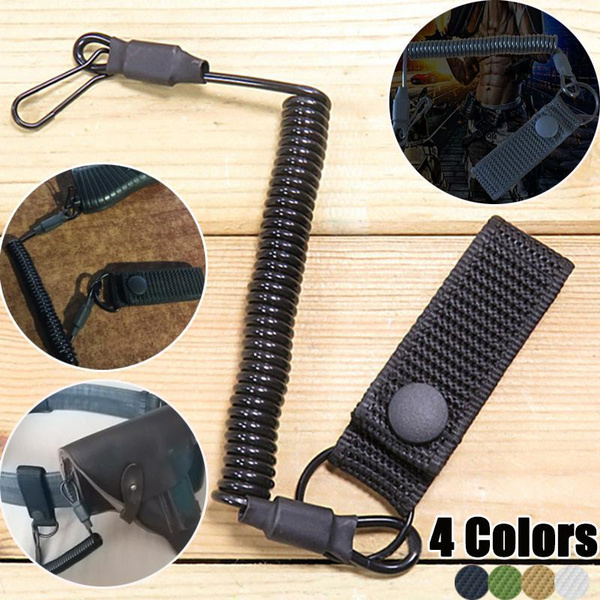 Outdoor Anti-lost Elastic Lanyard Rope Military Spring Safety Strap ...