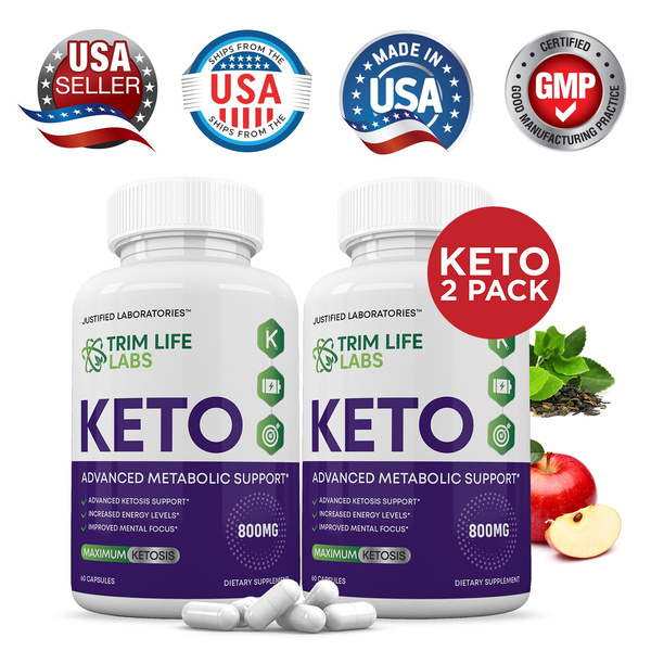 2 Pack Trim Life Labs Keto Pills Includes Apple Cider Vinegar