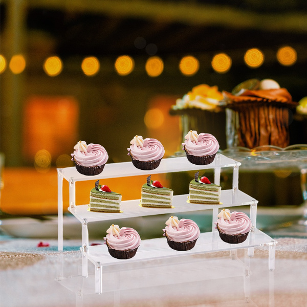 Acrylic Display Stand 3 Tier Riser Display Shelf Showcase for Figures ...