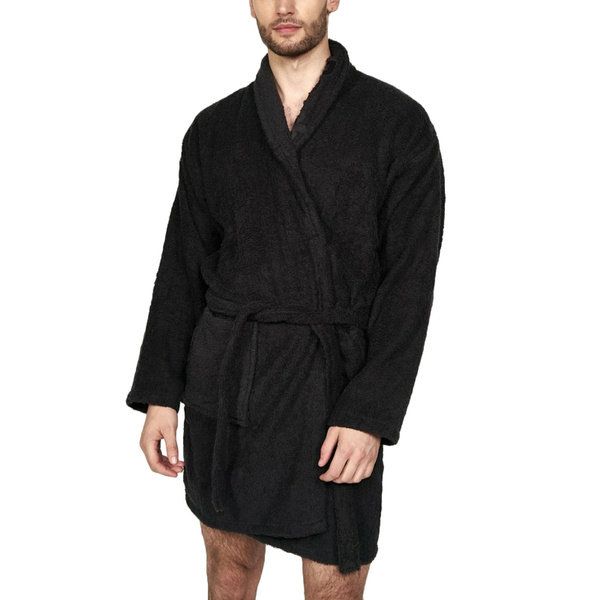 Bench Mens Attell Nightwear Towelling Dressing Gown Bathrobe - Black | Wish