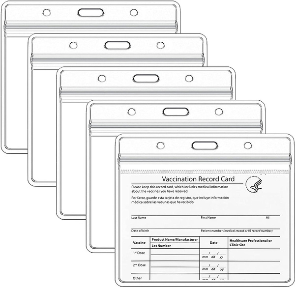 2Pack 5 Pack CDC Vaccination Card Protector, 4 X 3" Immunization Record ...