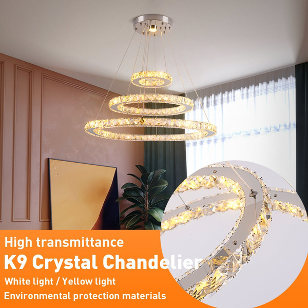 LED Crystal Chandelier 54W Lighting Modern Led Pendant Lights Fixture ...