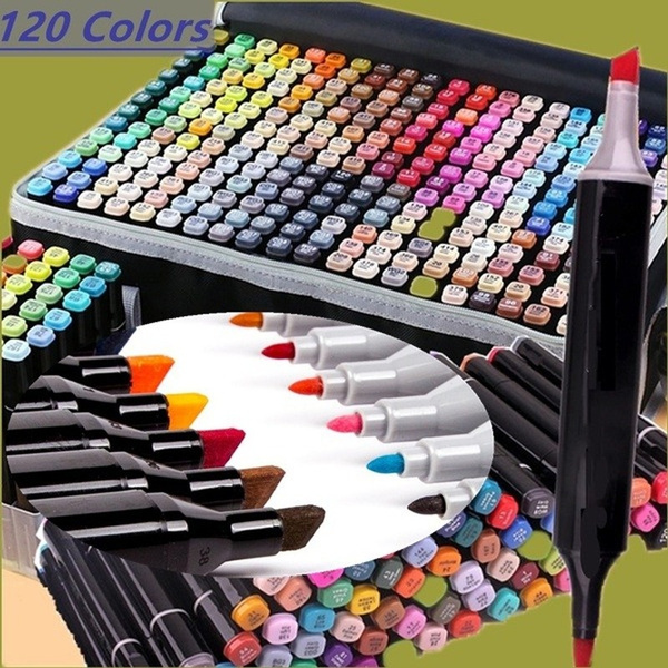 Brand New 120Pcs Color Random Colors Art Marker Set Dual Tipped Art ...