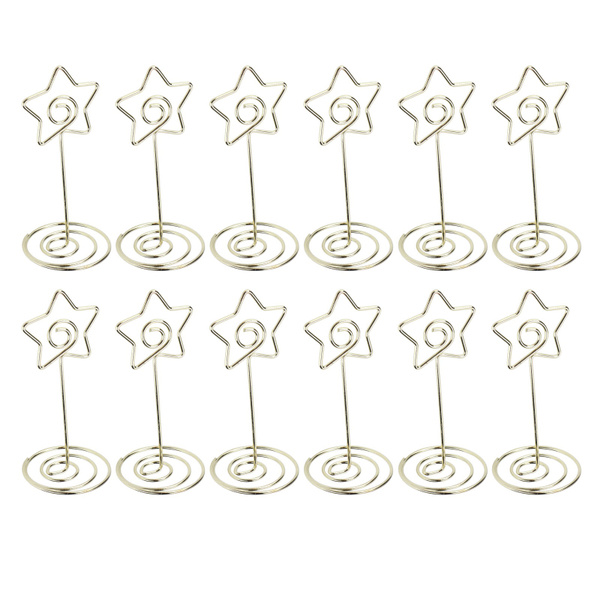 12 Pcs Memo Folder Golden Star Desktop Round Note Holder Folder Wedding ...