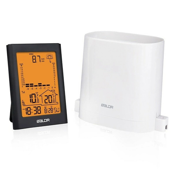 Baldr Wireless Rain Meter Gauge Weather Station Indoor/Outdoor ...