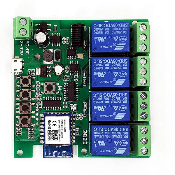 WiFi Wireless Relay Module 4 Channels Remote Switch Inching / Self ...