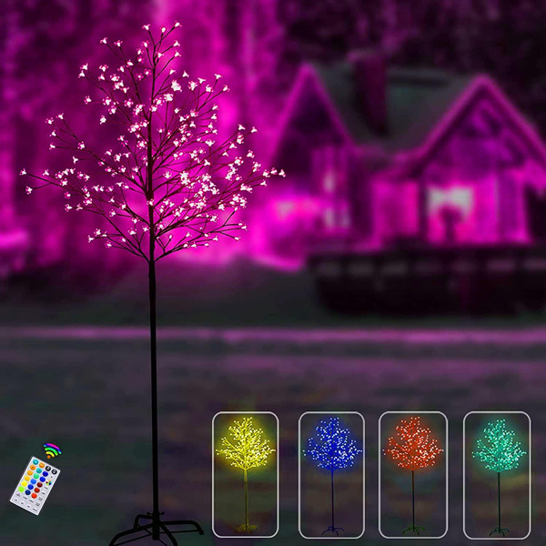6FT Cherry Blossom Lighted Trees for Christmas Decoration, Colors ...