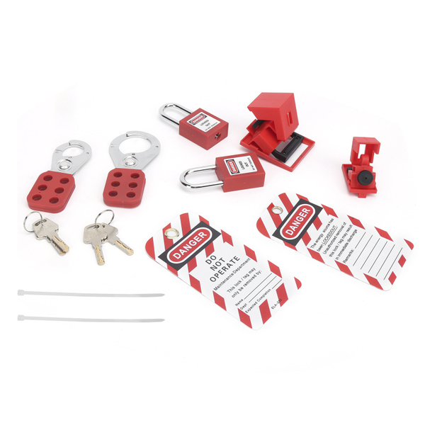 Lockout Tagout Kit Multifunctional with Hasp Warning Tag Safety Red ...