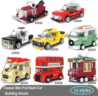 New DIY Classic Cars City Series Street Scene Buildings Blocks Pull ...