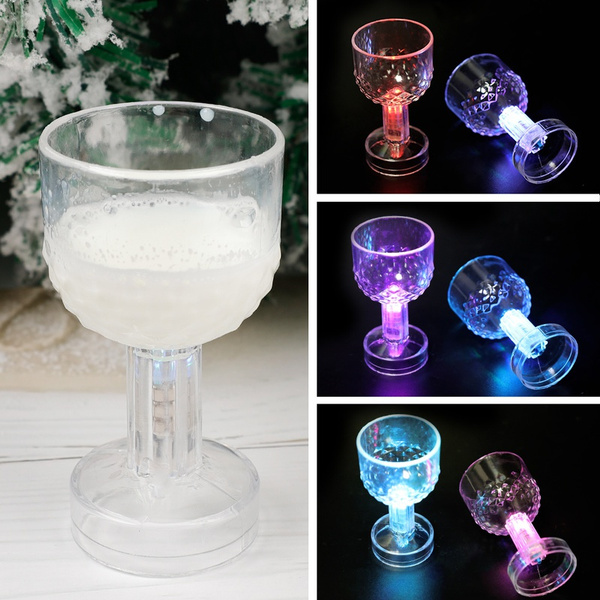 LED Colorful light Clear Wine Beer Drinking Beverage Cup Party LED ...