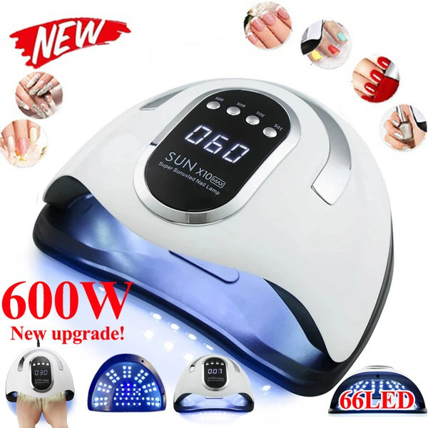 600W High Power SUN X10 MAX 66 UV LED Nail Dryer Machine Portable Home Use Professional Lamp for ...