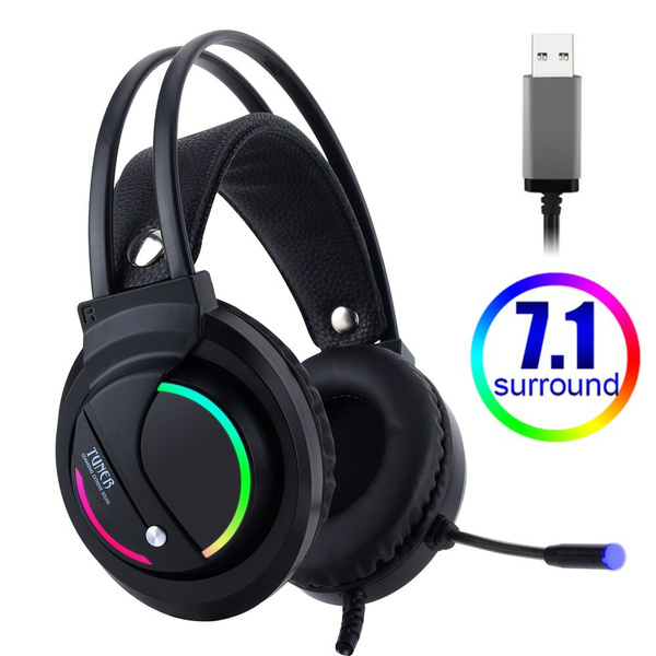 Gaming Headset 7.1 Surround Sound USB 3.5mm Wired Game Headphones with ...