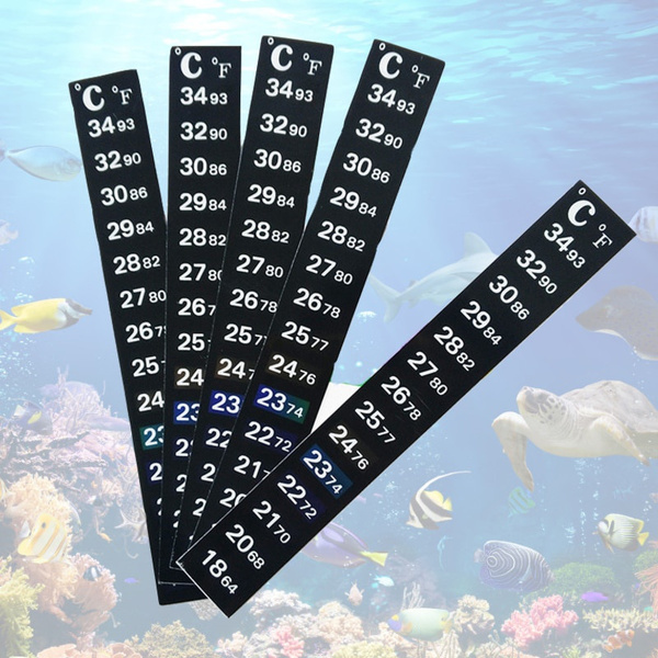 5Pcs/10Pcs Aquarium Fish Tank Strip Stick-on discolor Thermometer ...