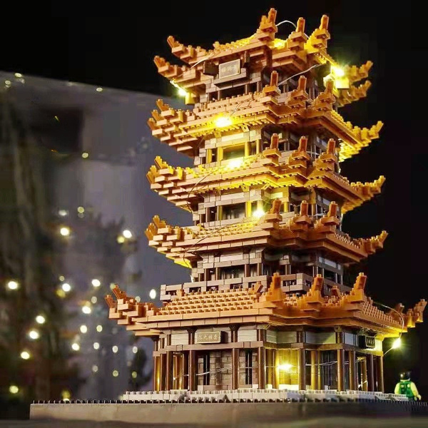 World Architecture Ancient Yellow Crane Tower Pagoda DIY Mini Diamond ...