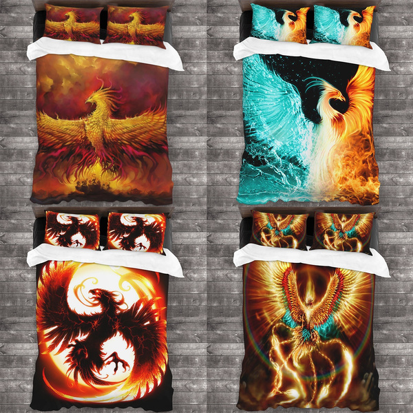 3D Phoenix Bedding Set Soft Phoenix Quilt Cover Fantasy Animal Bedding ...