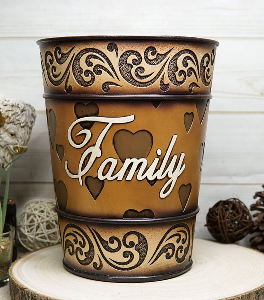 Western Rustic Tuscany Scroll Art Inspirational Family Waste Basket ...