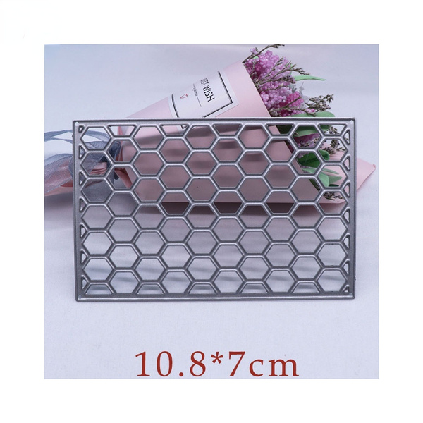 Honeycomb Mesh Frame Cutting Dies Scrapbooking Embossing Folder Card ...