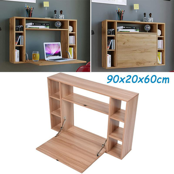Floating Desk Wall Mounted Folding Computer Writing Table Laptop Office ...