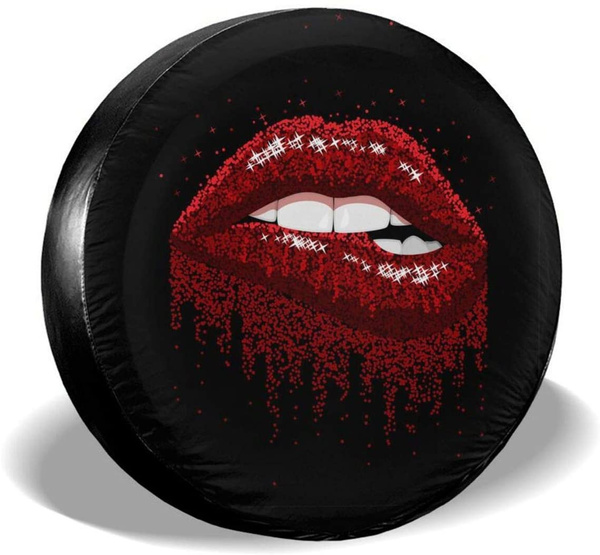 Bite Lips Sparking Bling Red Lips Spare Tire Cover Waterproof Dust ...