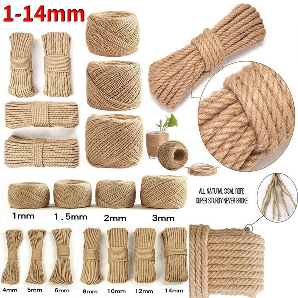 1-14mm Natural Jute Twine Vintage Jute Rope Cord String Twine Burlap ...