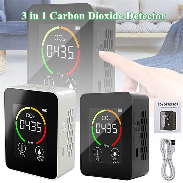 3 in 1 Carbon Dioxide Detector Portable CO2 Detector Sensor Monitor Air ...
