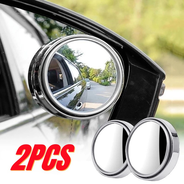 2Pcs Car Round Frame Convex Blind Spot Mirror Wide-angle 360 ...