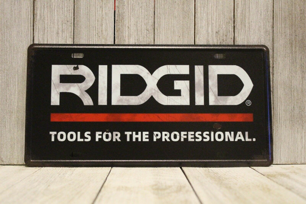 Ridgid Tool License Plate Tin Symbol Poster Hardware Store Garage Man ...