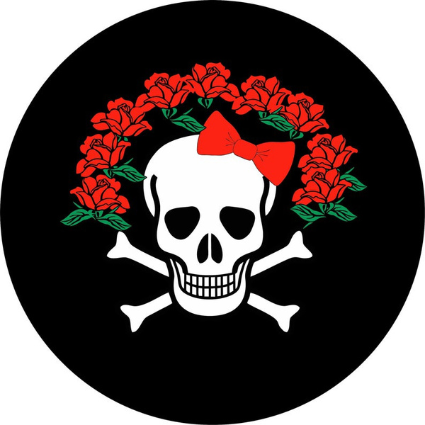 Skull And Roses Hippie Spare Tire Cover Fit To Exact Tire Size Jeep