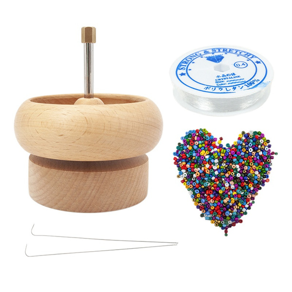 DIY Jewelry Making Tools Wooden Bead Holder Seed Tool Supplies Crafting ...