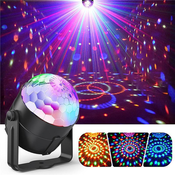 Led Stage Ball Light 3W RGB Sound Activated Disco Lights Rotating For ...