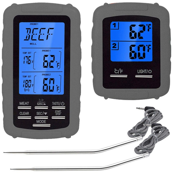 Wireless Remote Digital Cooking Meat Thermometer with Dual Probe for ...
